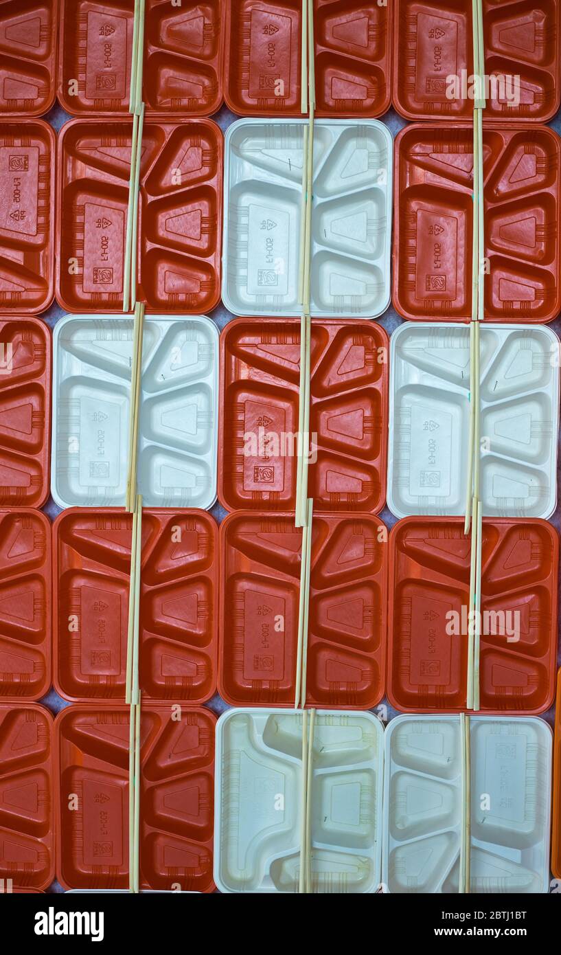 Plastic food trays Stock Photo - Alamy
