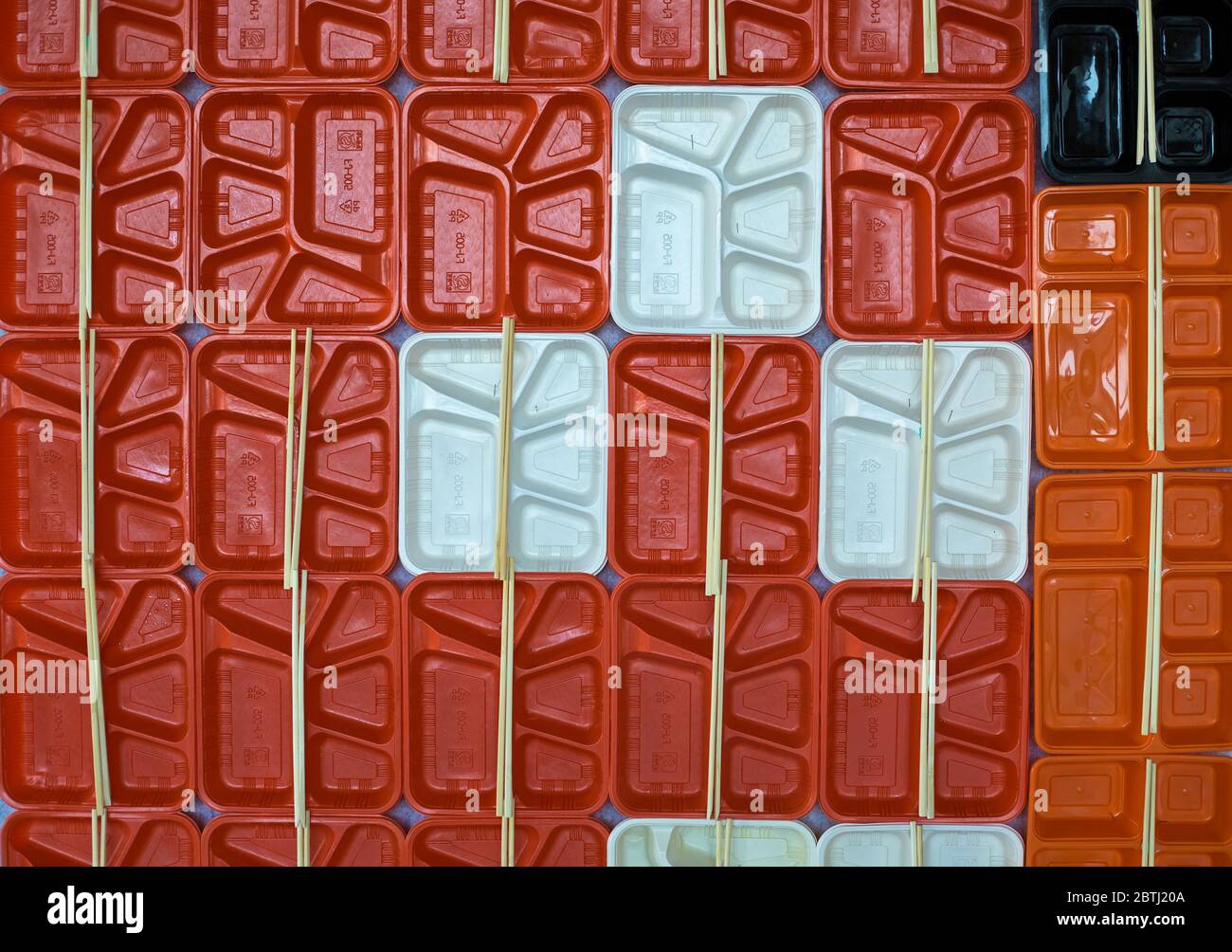 Plastic food trays Stock Photo - Alamy