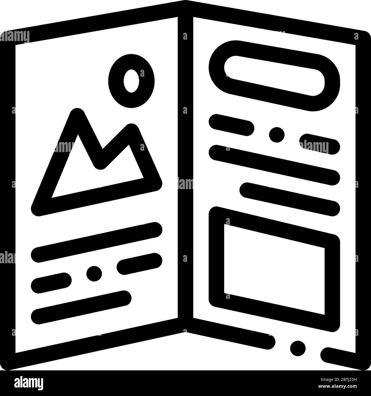 printed booklet icon vector outline illustration Stock Vector Image ...