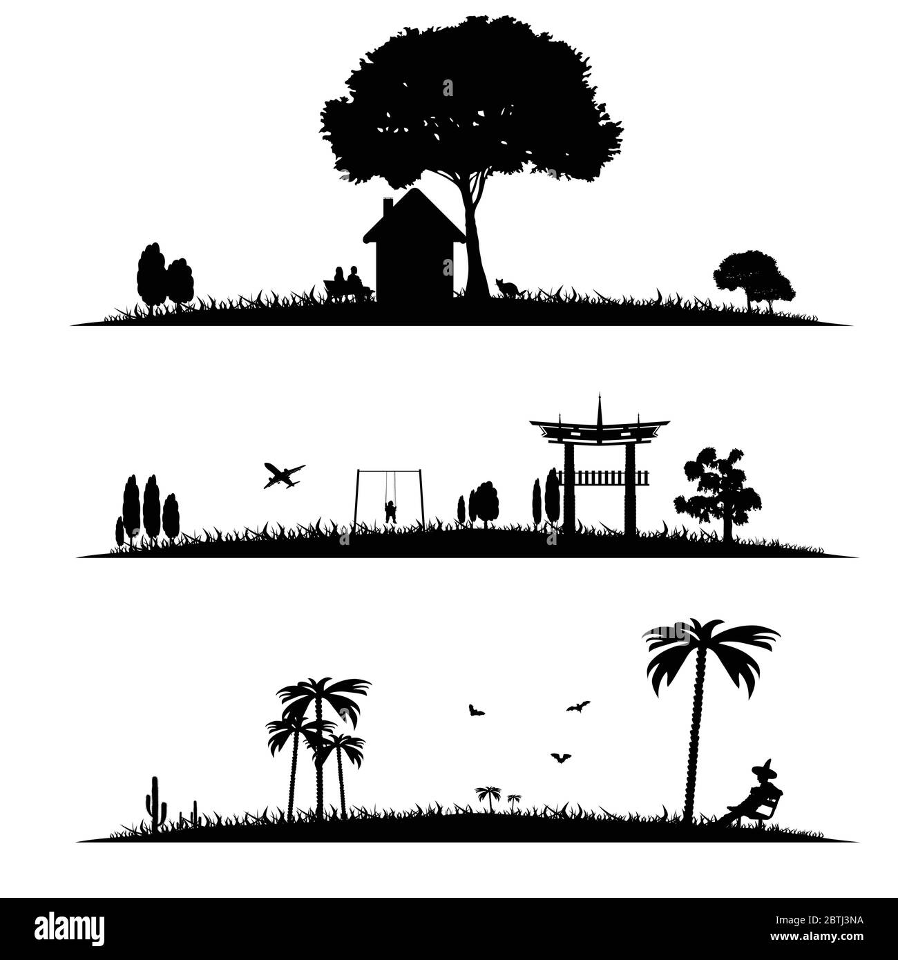different landscape vector illustration on a white Stock Vector Image ...