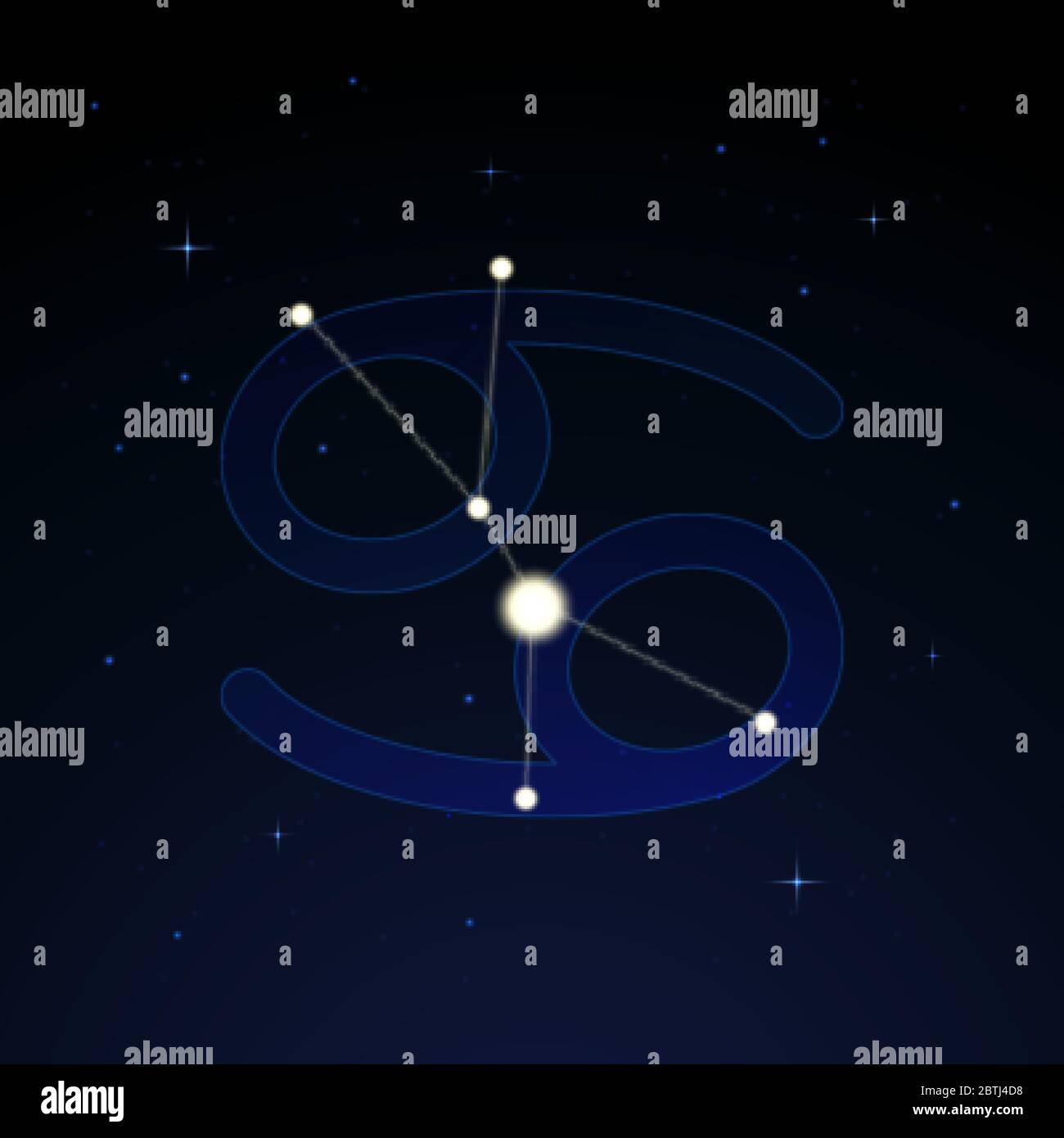 Cancer The Crab Constellation And Zodiac Sign On The Starry Night Sky