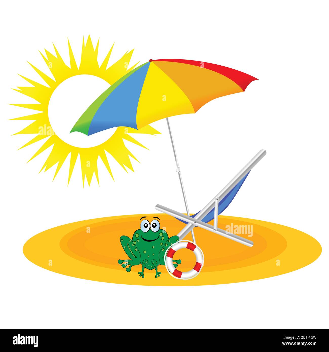 frog on the paradise beach vector illustration Stock Vector Image & Art ...