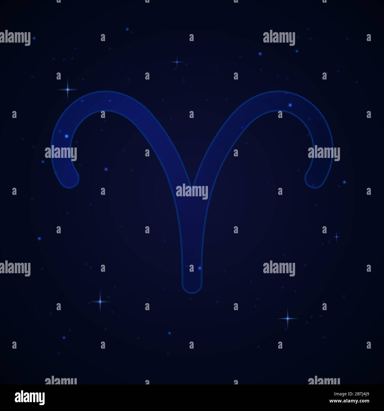 Aries, the ram zodiac sign on the starry night sky Stock Vector Image ...