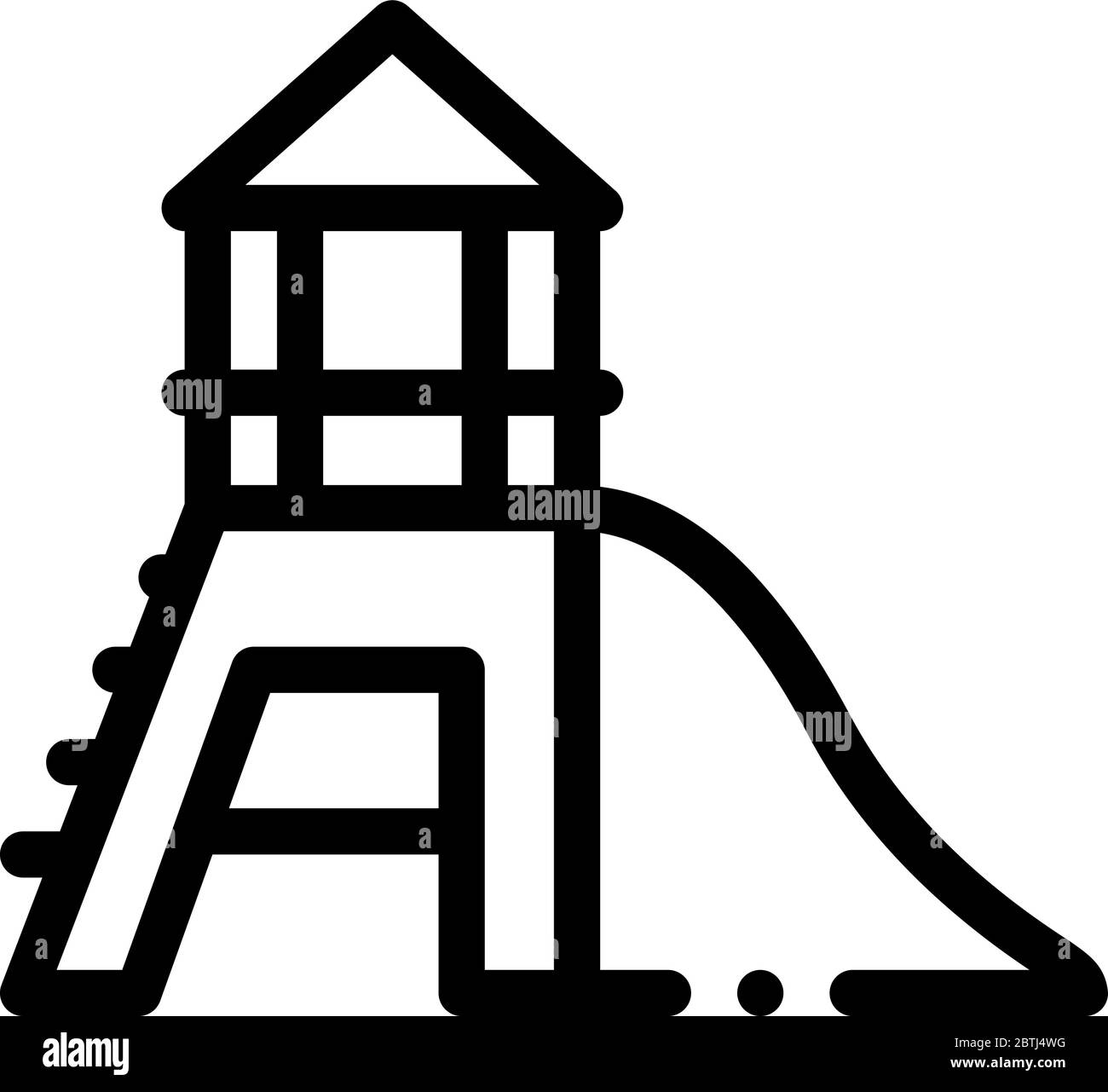 attraction children slide icon vector outline illustration Stock Vector ...