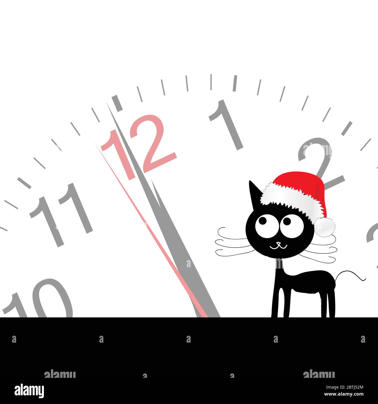 funny and sweet cat with clock vector illustration Stock Vector Image ...