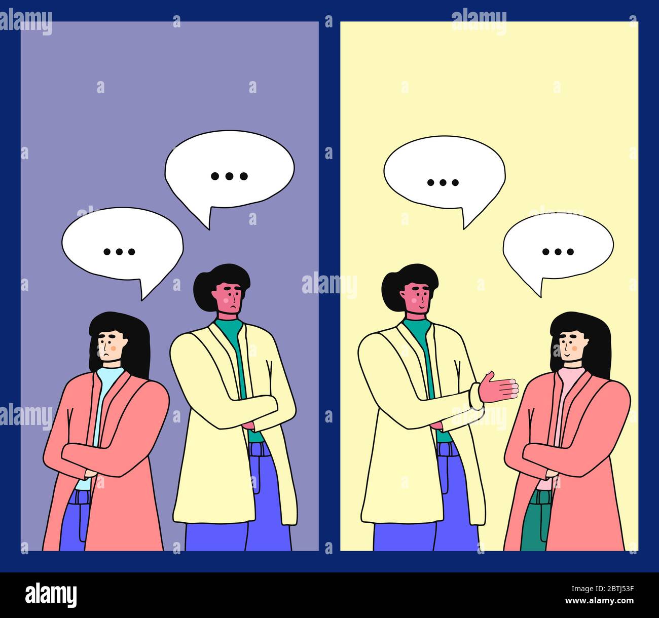 Cartoon couple talking hi-res stock photography and images - Alamy