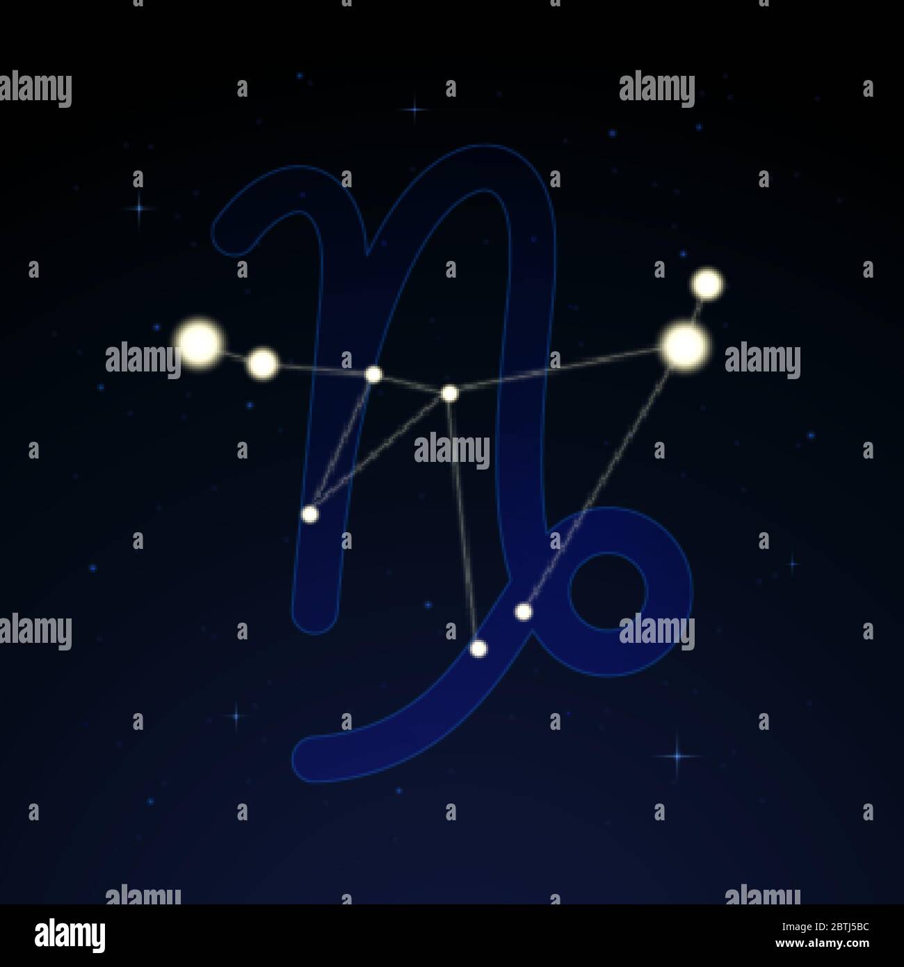 Capricornus, the goat. Constellation and zodiac sign on the starry ...