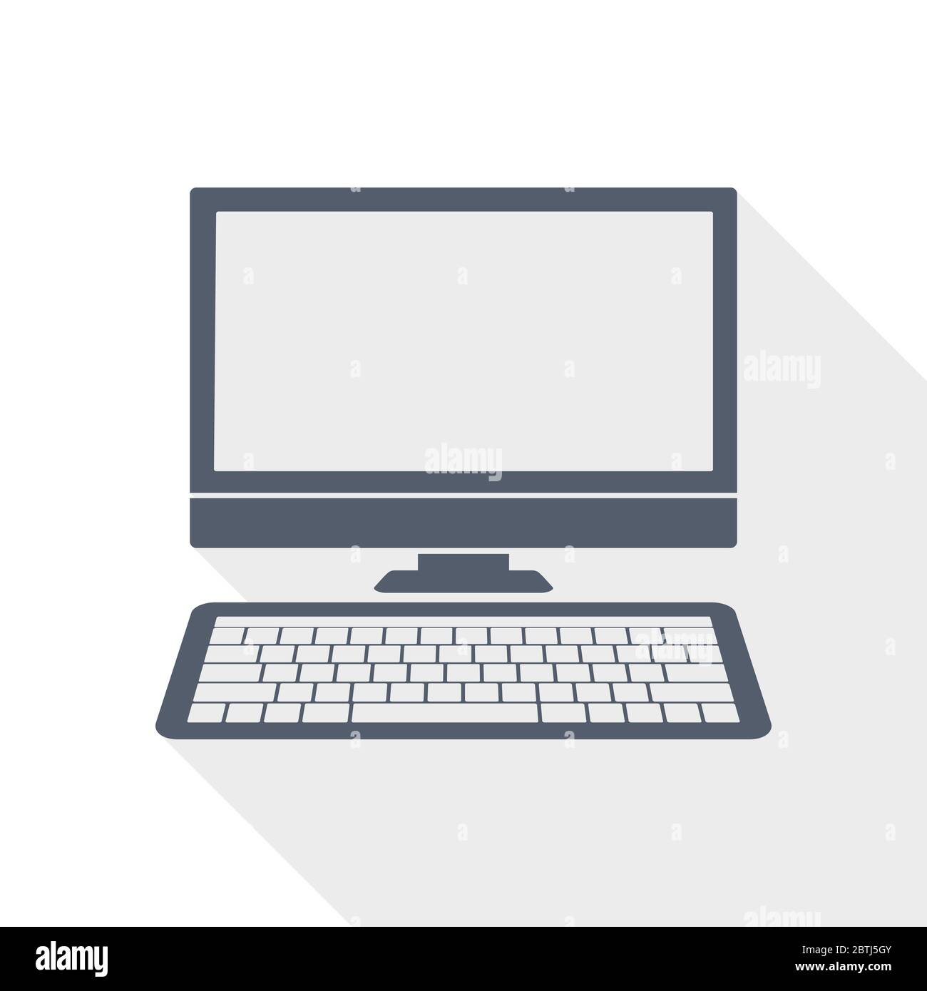 Computer, desktop flat design vector icon Stock Vector Image & Art - Alamy