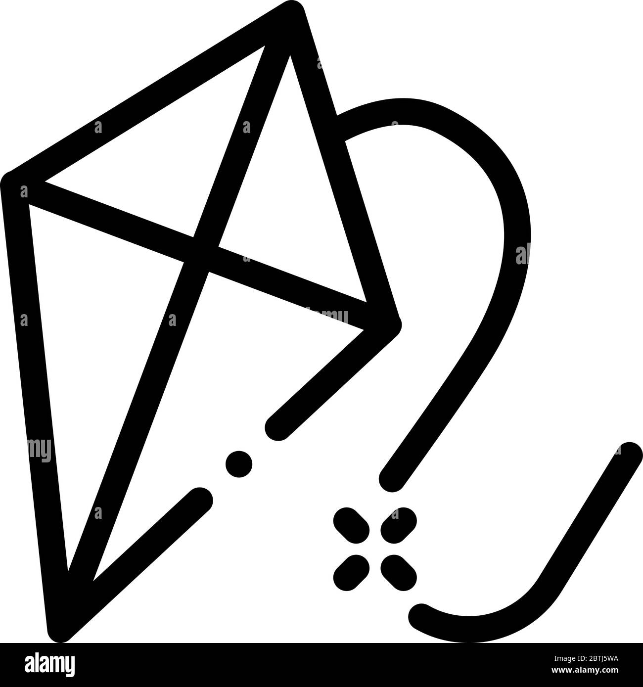 flying kite icon vector outline illustration Stock Vector Image & Art ...