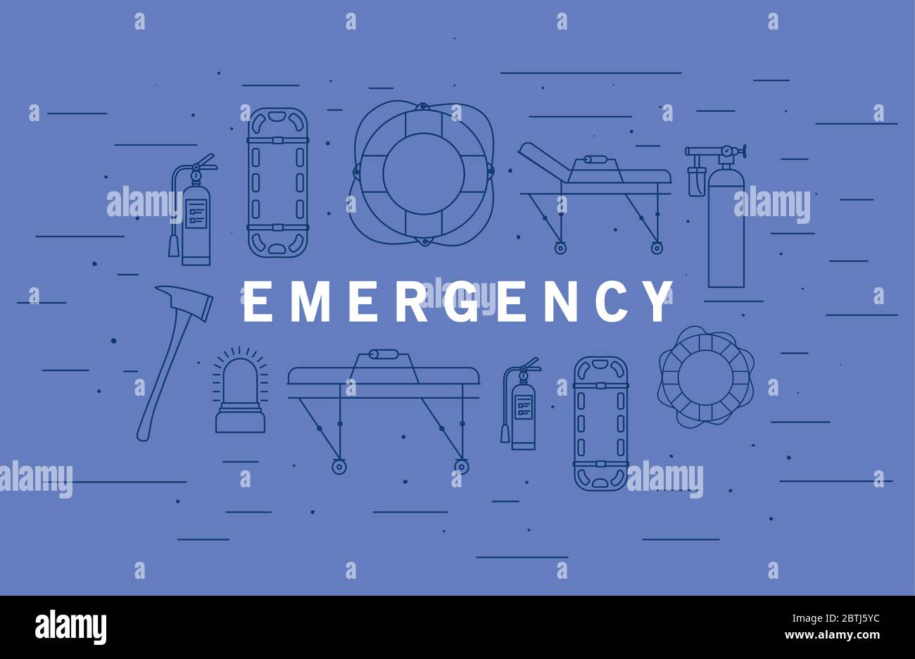 Emergency word in front of icon set vector design Stock Vector Image ...