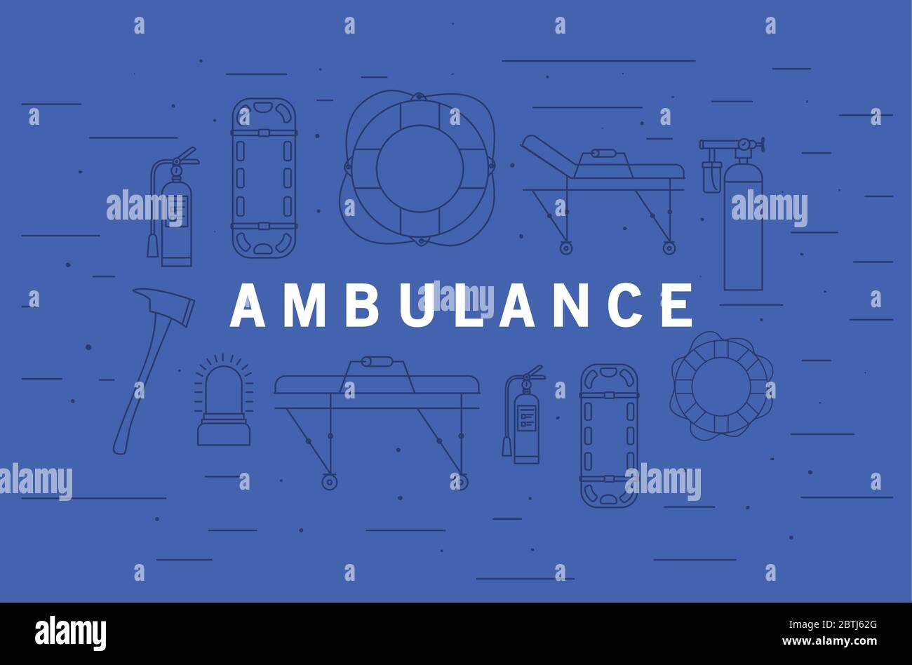 Ambulance word in front of icon set vector design Stock Vector Image ...