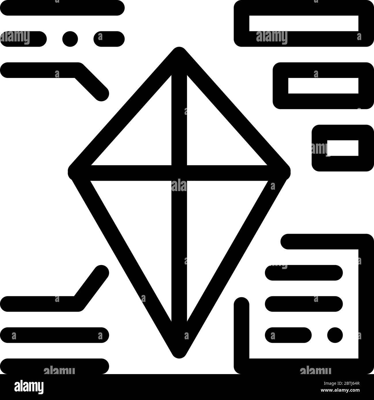 parsing kite icon vector outline illustration Stock Vector Image & Art ...