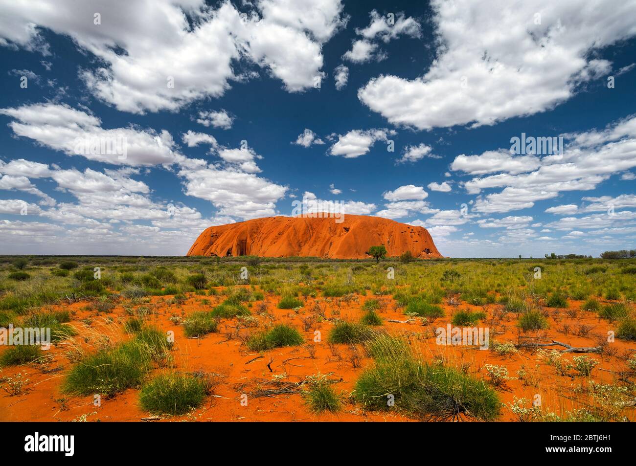 Majestic Uluru in red desert plain Stock Photo - Alamy