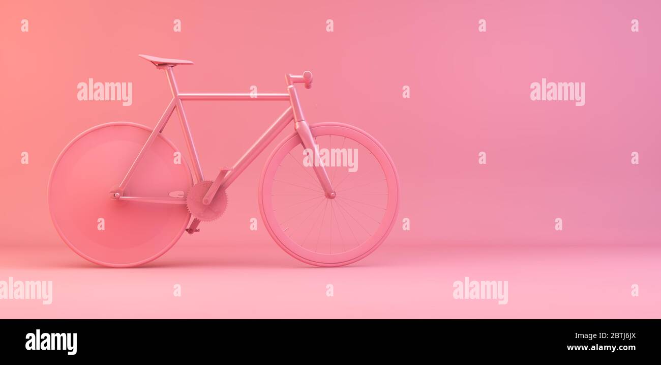 Minimal pink bike 3d rendering Stock Photo - Alamy