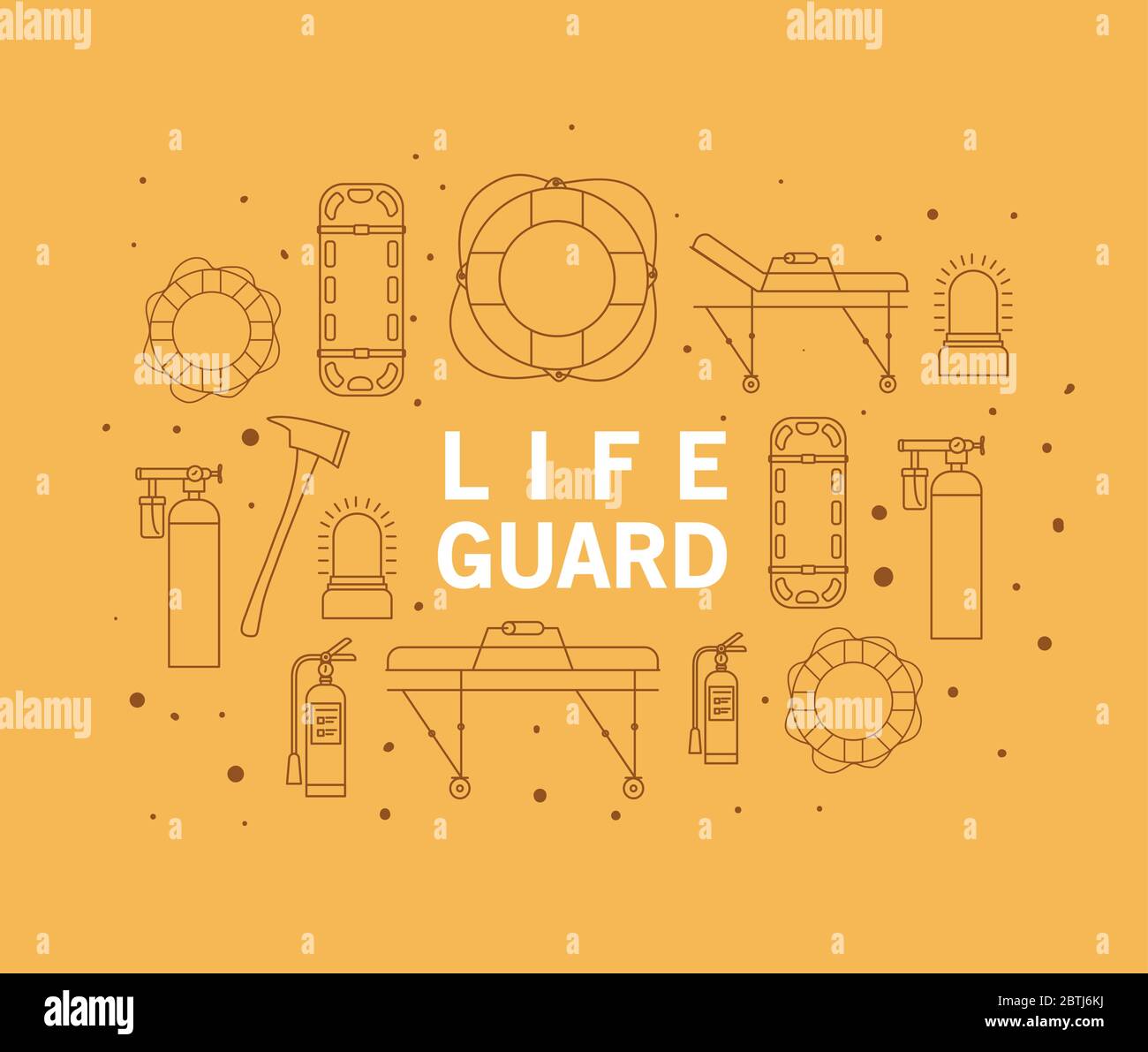 Lifeguard word in front of icon set vector design Stock Vector Image ...