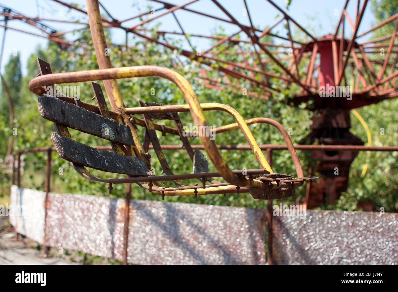 Pripyat, Chernobyl, Ukraine - July 29, 2012: Ferris wheel in the city ...