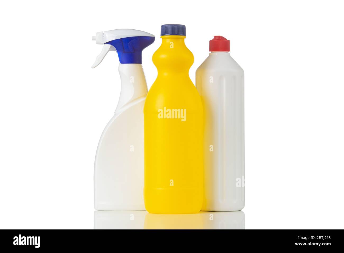 Cleaning jars isolated on white background Stock Photo - Alamy