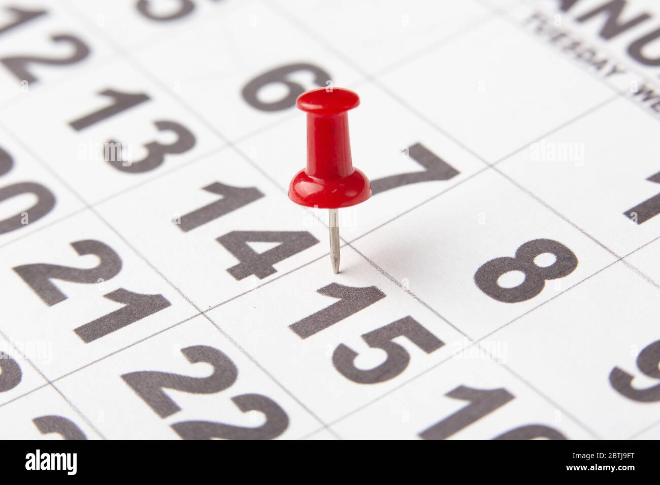 Day 15 marked on the calendar with a red thumbtack Stock Photo - Alamy