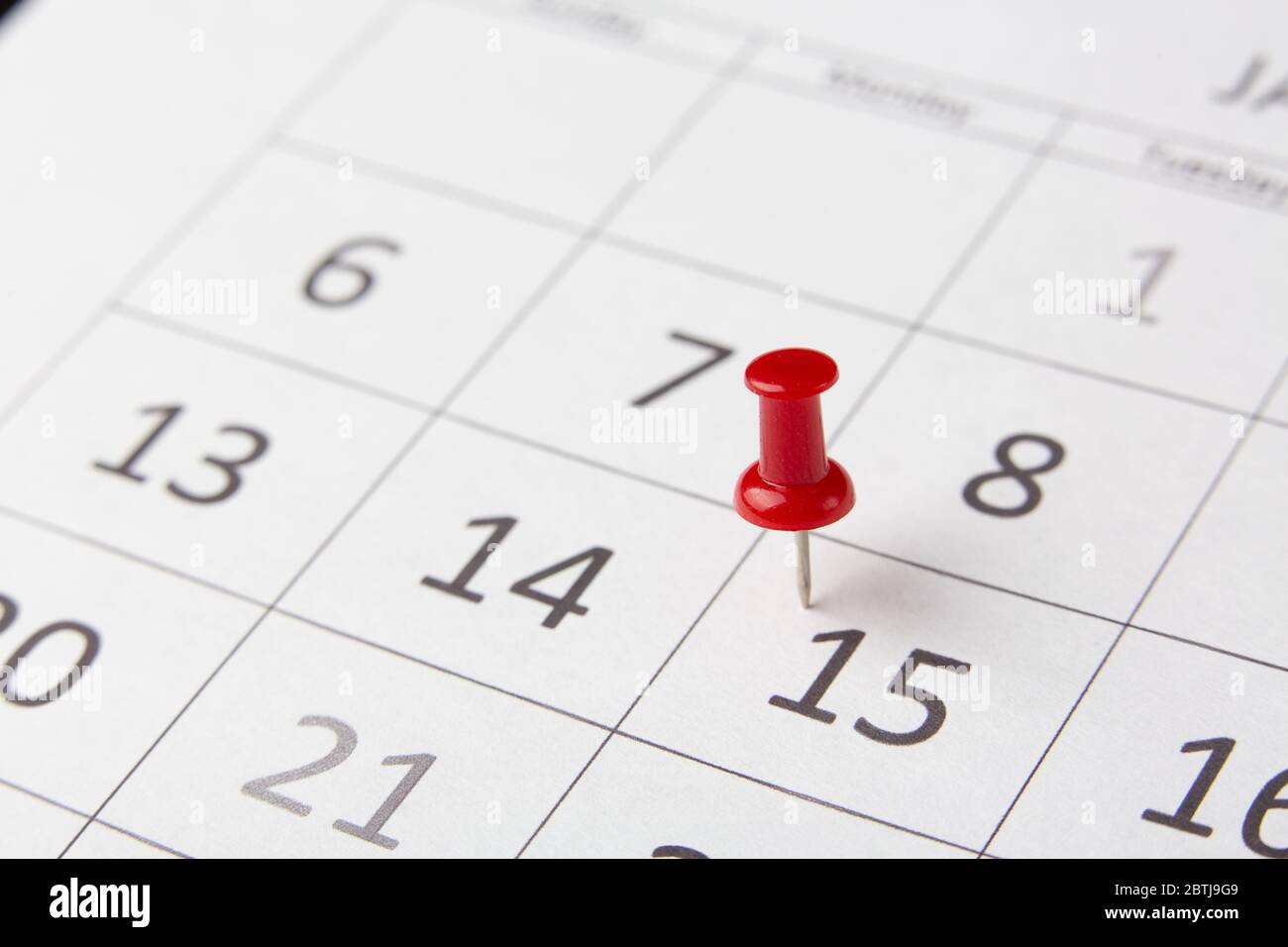 Day 31 marked on the calendar with a red thumbtack Stock Photo - Alamy