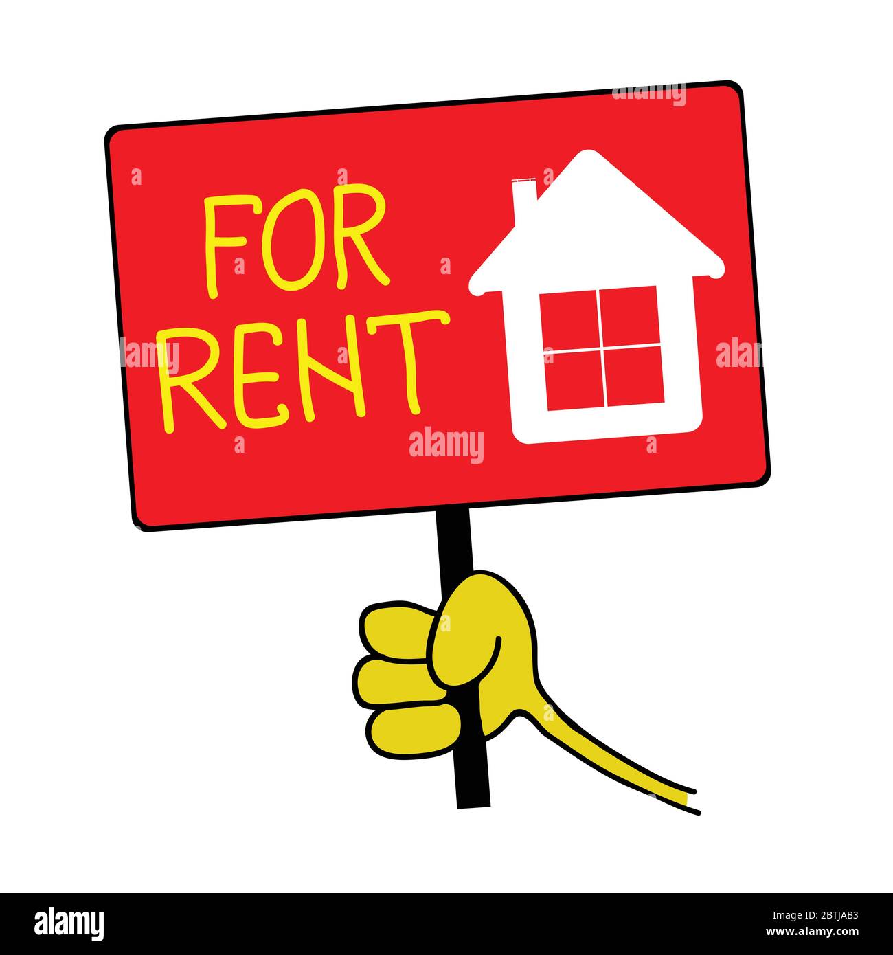 hand holding a sign with a message for rent Stock Vector Image & Art ...