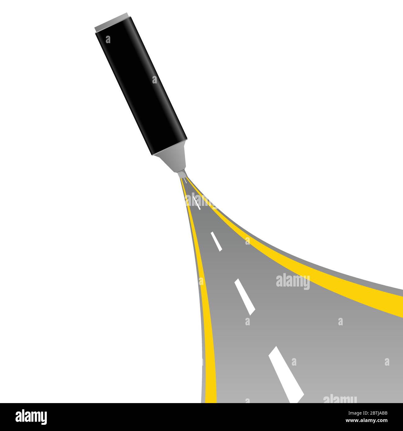 gray felt pen with road art vector illustration Stock Vector Image ...