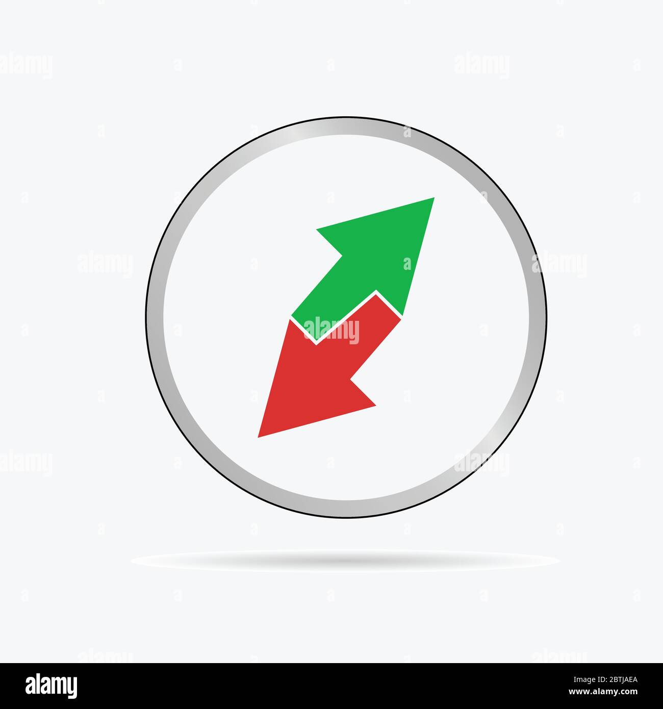 green and red arrow icon in circle vector Stock Vector Image & Art - Alamy