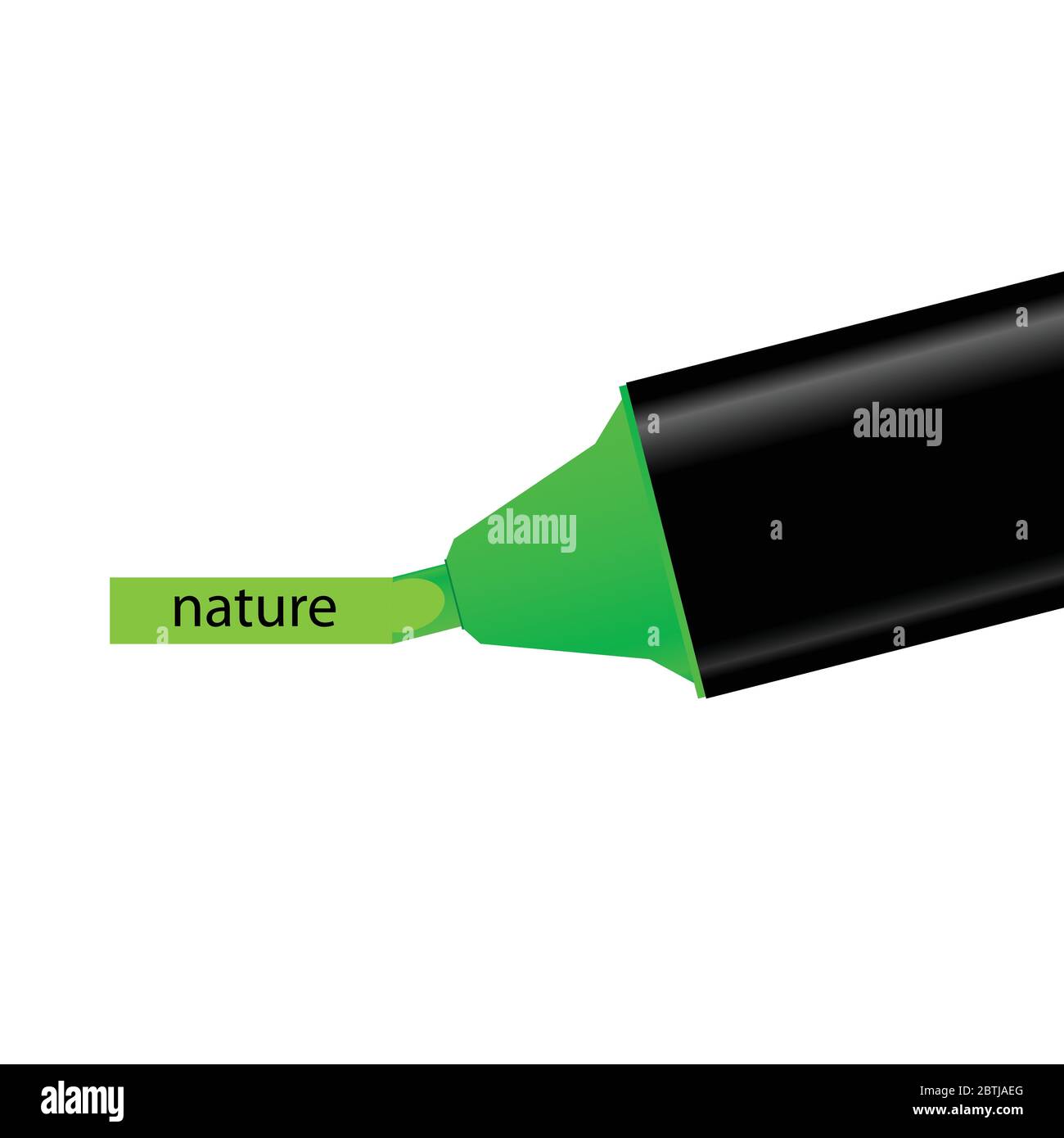 green felt pen with nature word illustration Stock Vector Image & Art ...