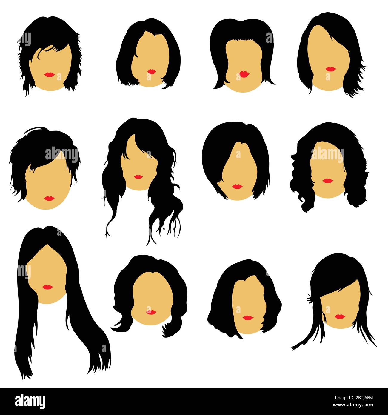 hairstyles beauty color vector illustration Stock Vector Image & Art ...