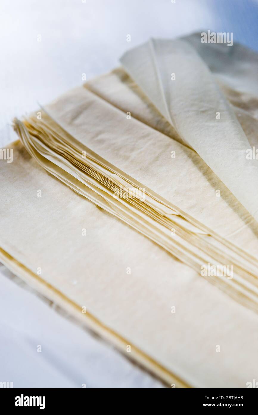 Various layers of puff mass for cooking Stock Photo - Alamy
