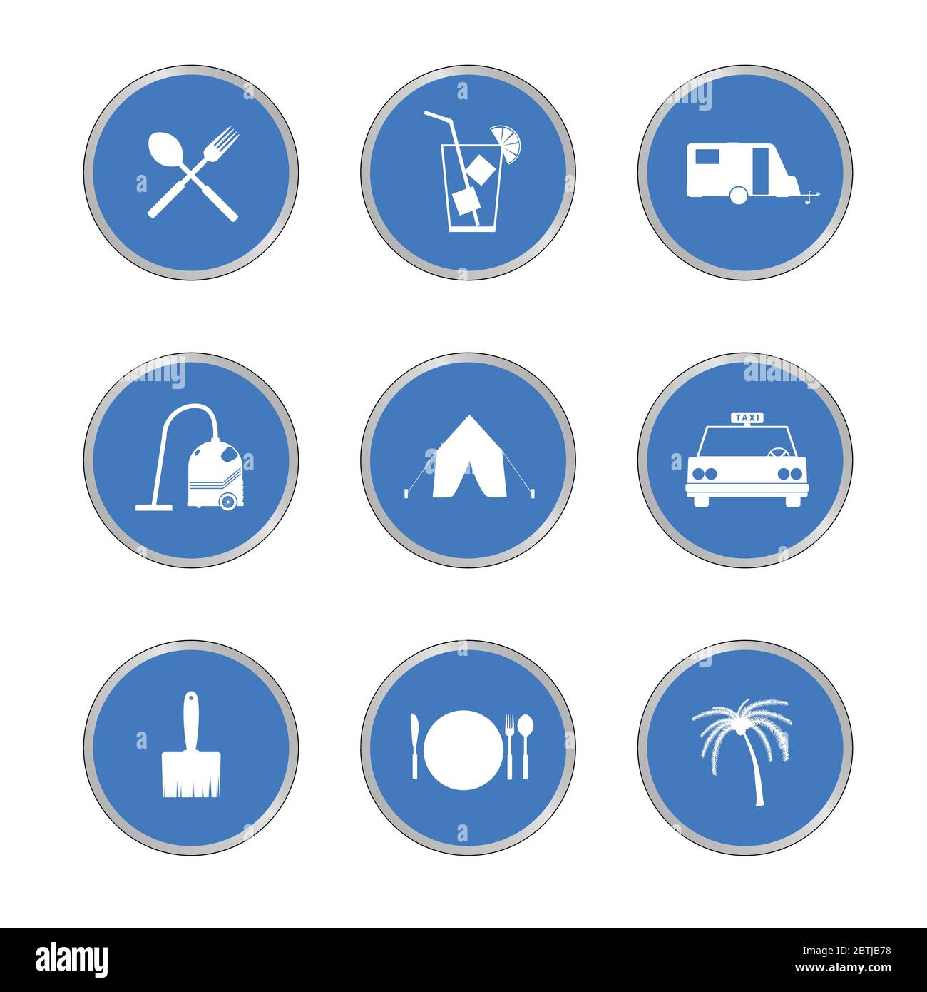 white icon in blue circle vector illustration Stock Vector Image & Art ...