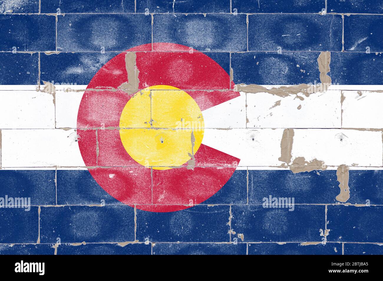 Colorado national Flag State USA in yellow blue and white colors on ...