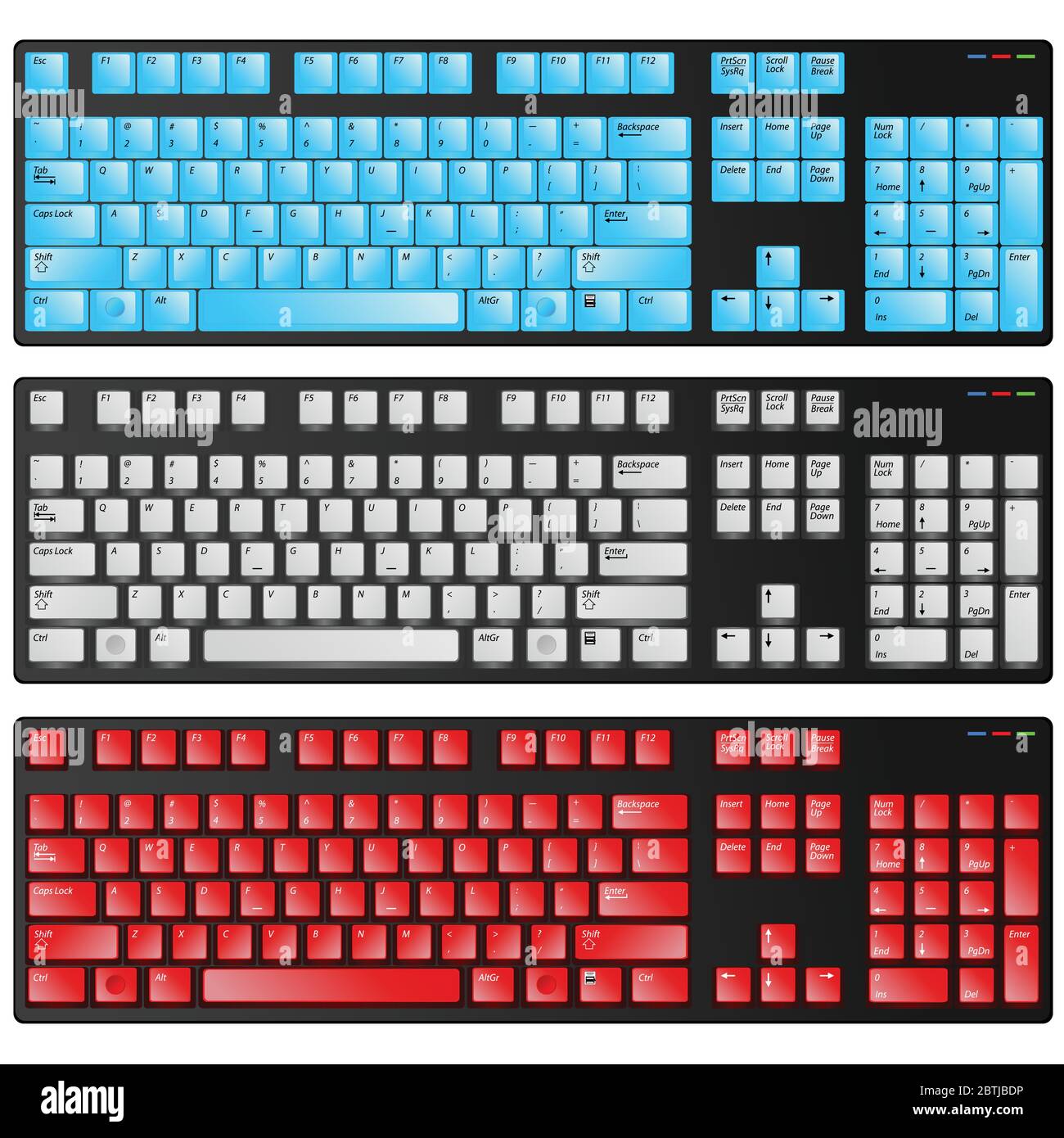 keyboard red blue and white vector illustration Stock Vector Image ...