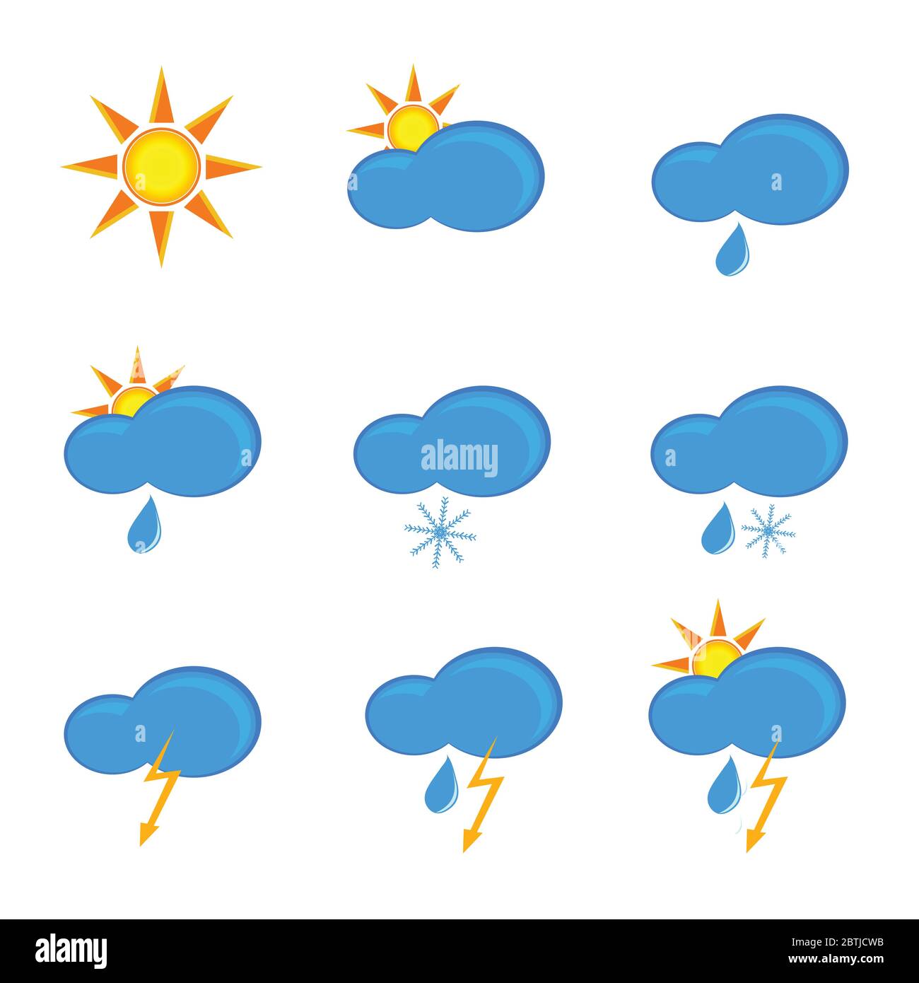 icons for weather forecast color vector illustration Stock Vector Image ...