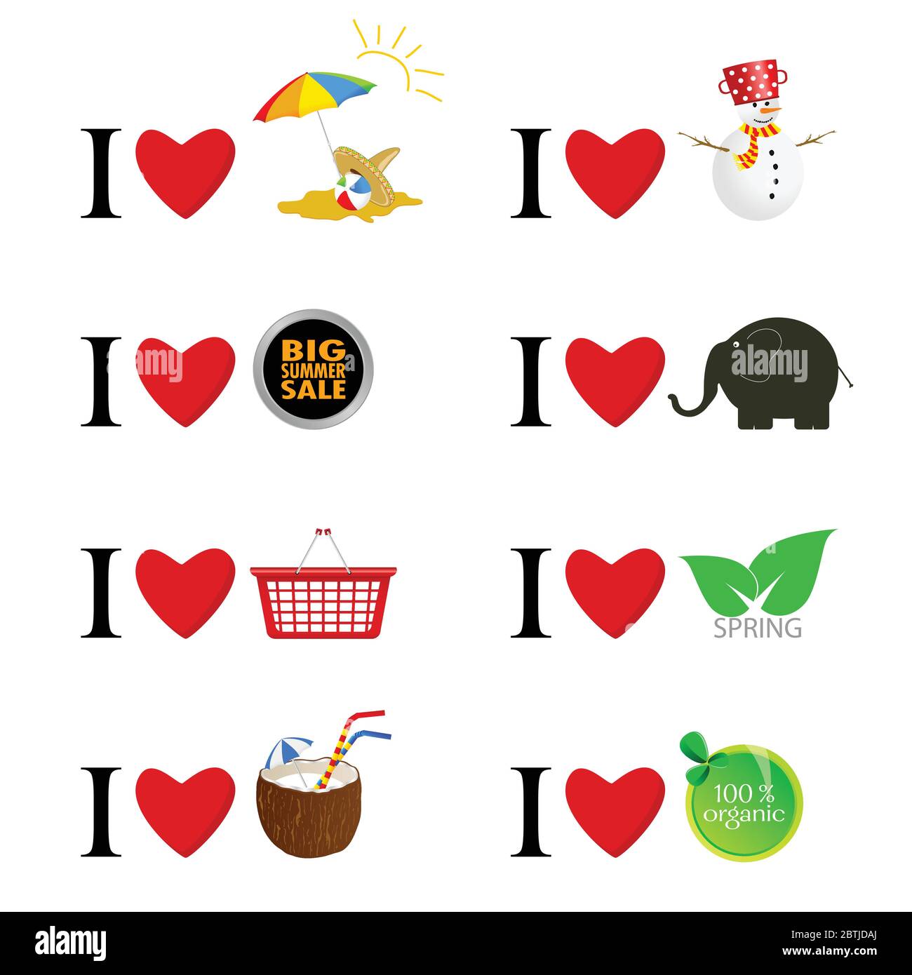 i love different things art vector illustration Stock Vector Image ...