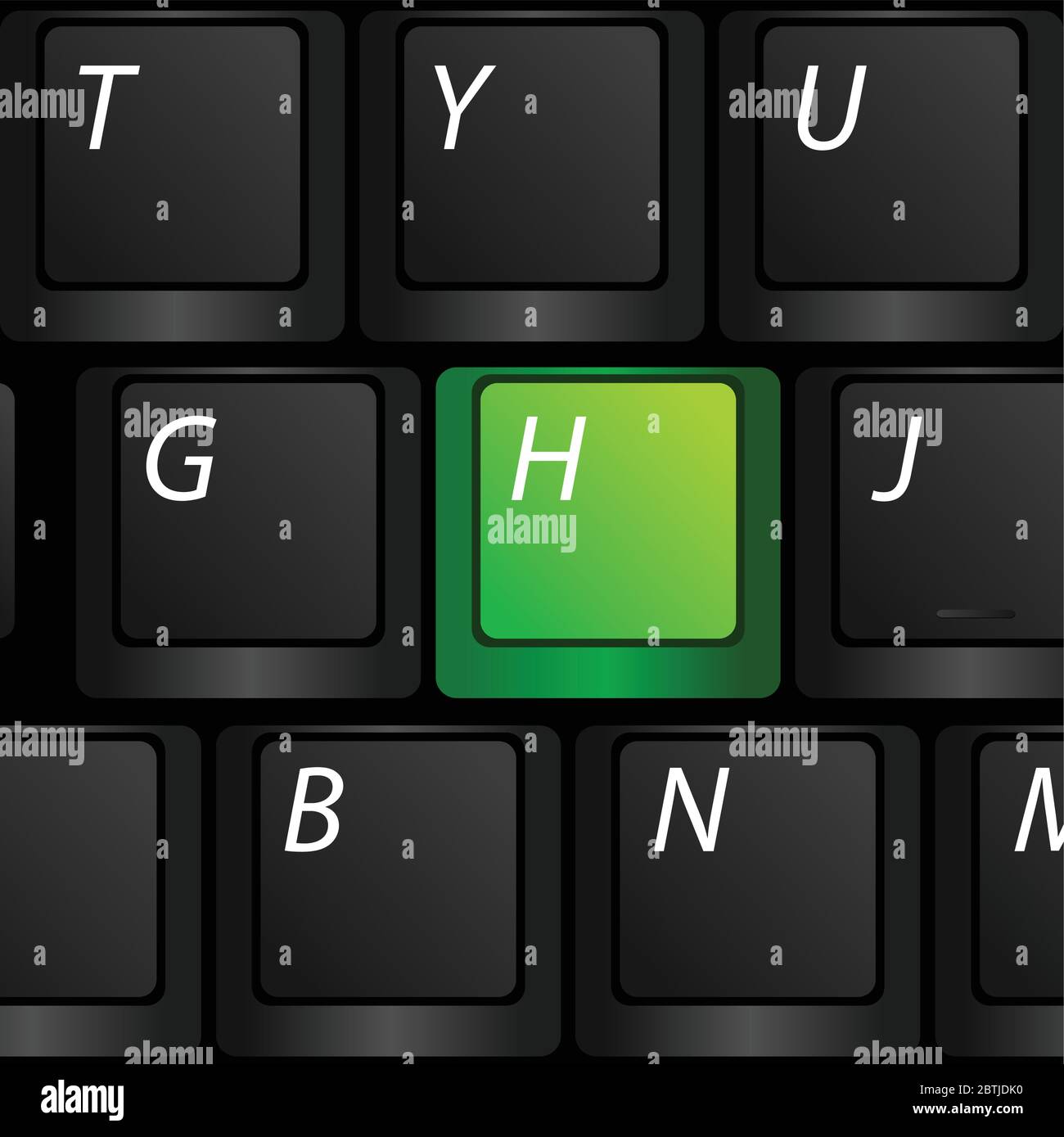 keyboard with green h sign vector Stock Vector Image & Art - Alamy