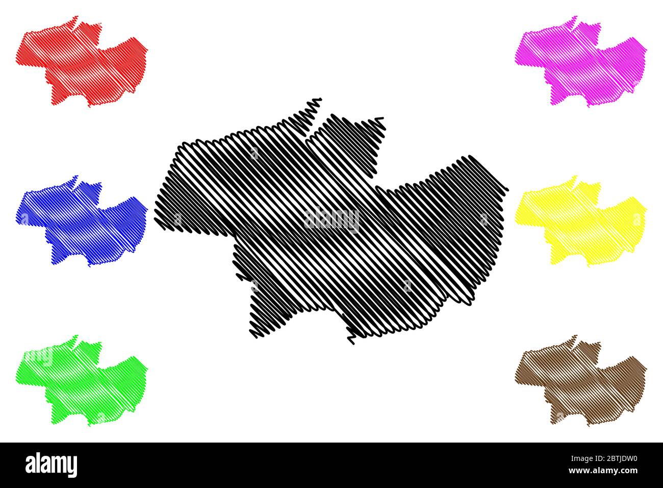 Debrecen City (Hungary, Hajdu-Bihar County) map vector illustration ...