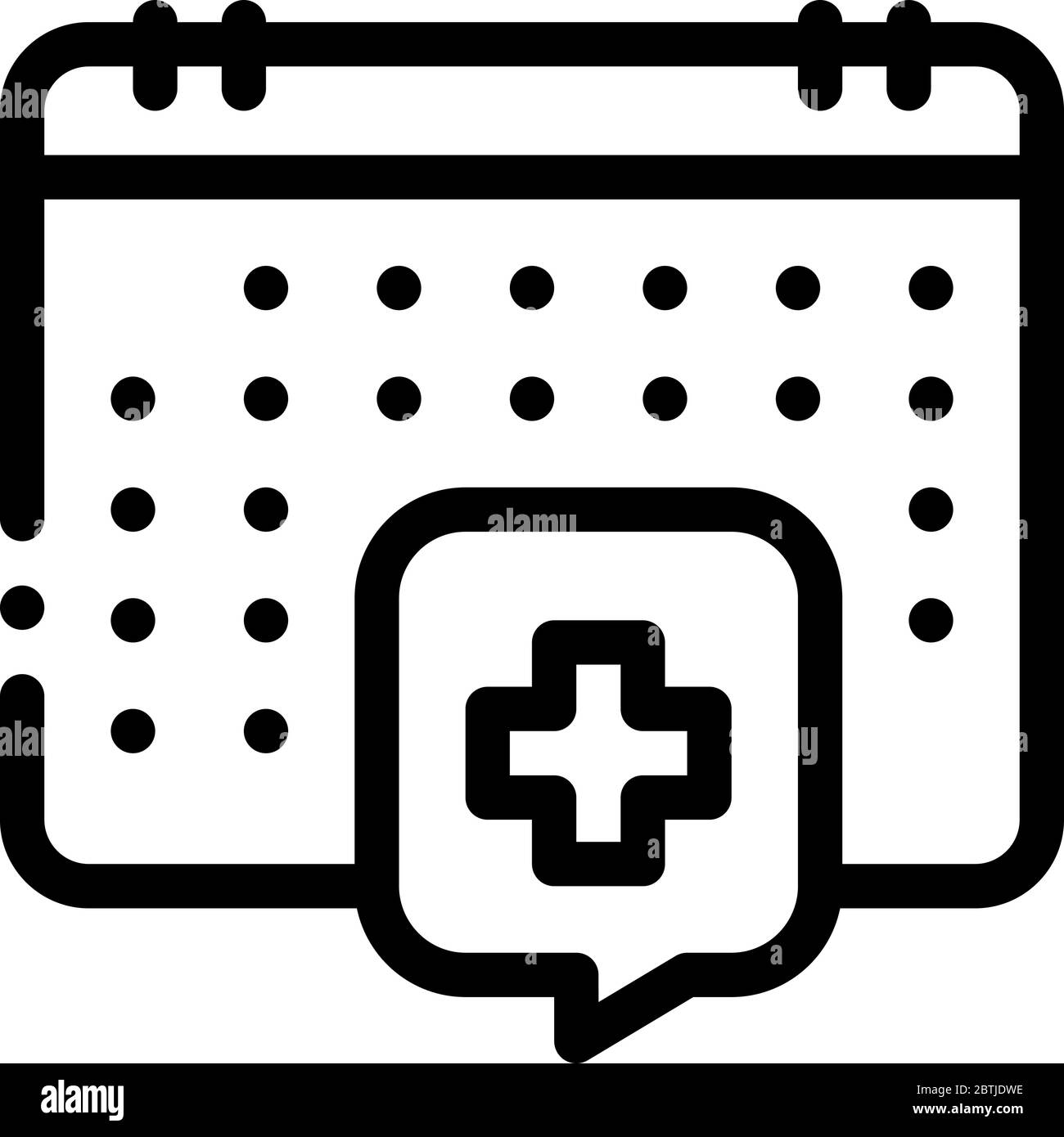 hospital visit calendar icon vector outline illustration Stock Vector ...