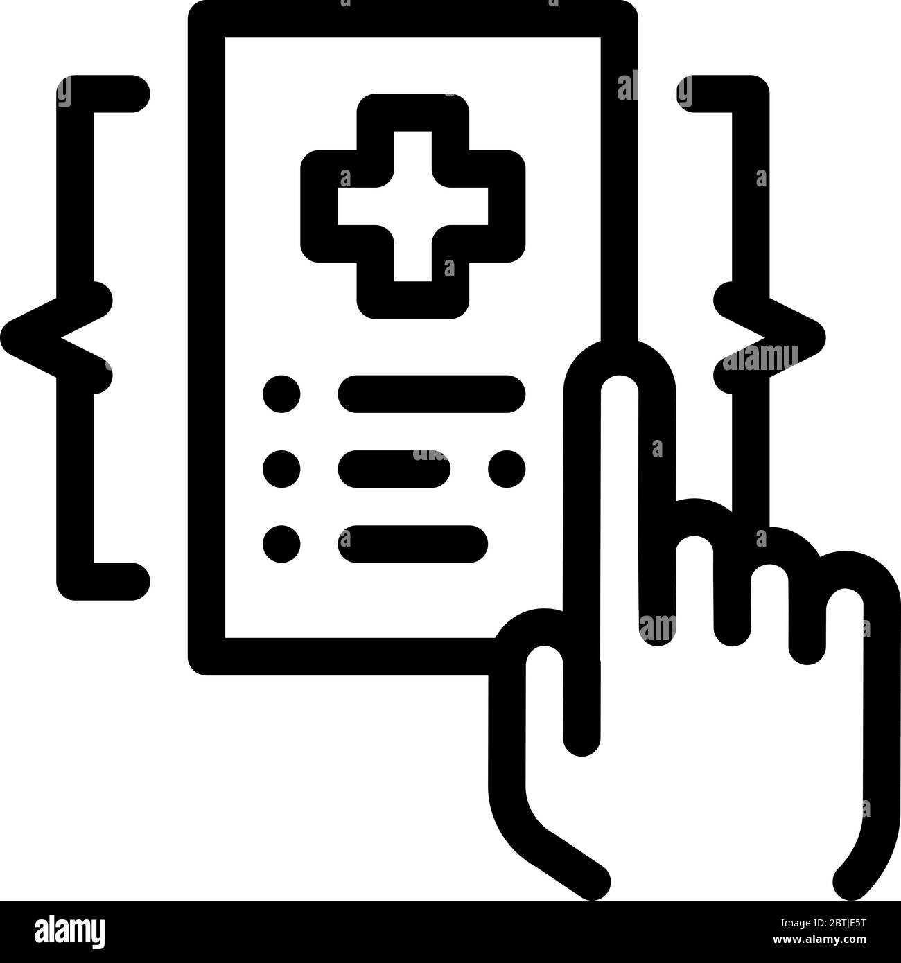 medical document selection icon vector outline illustration Stock ...