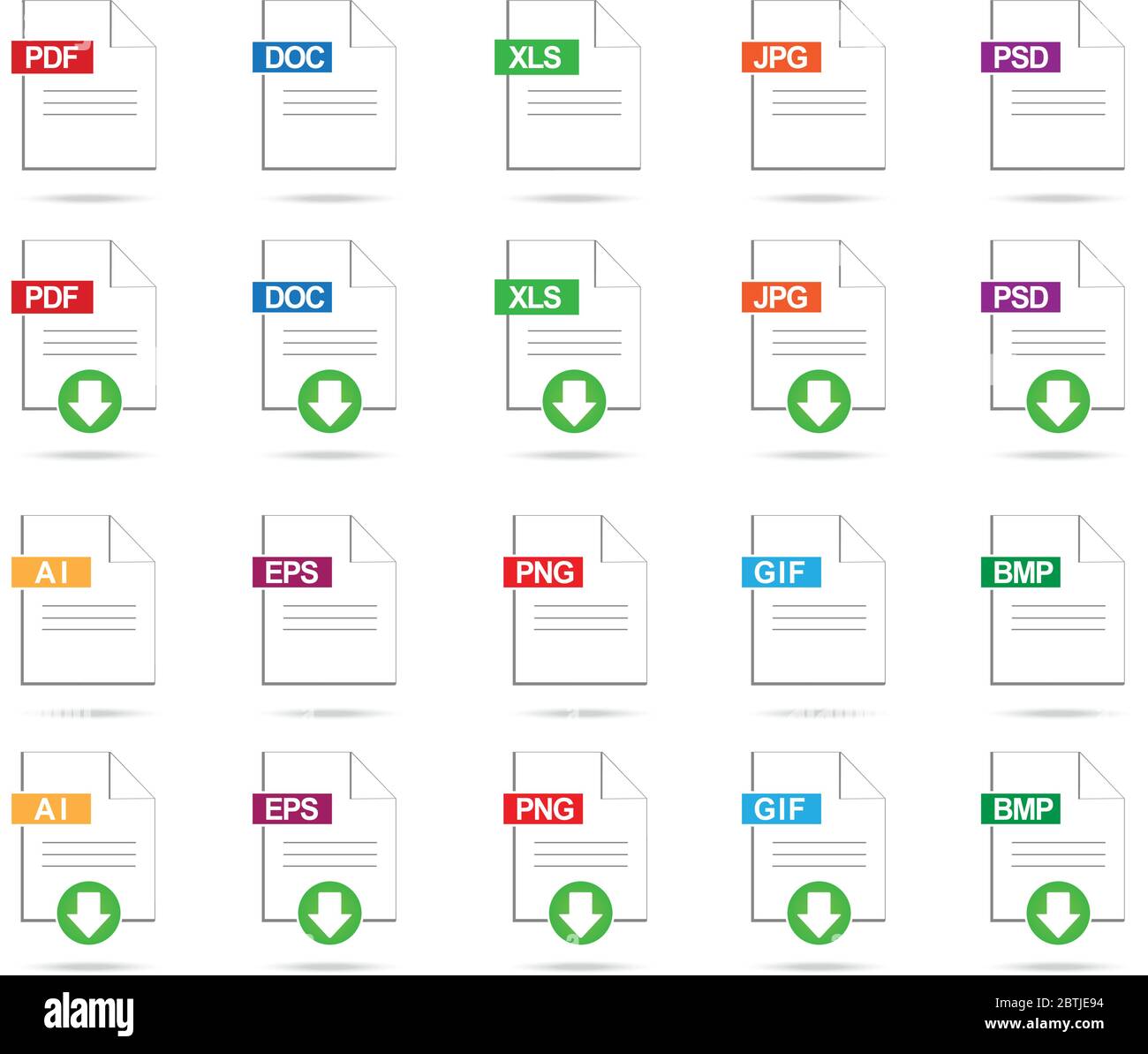 Document File Icon and Document File Download Icon Set, Vector ... Document File Icon and Document File Download Icon Set, Vector ...