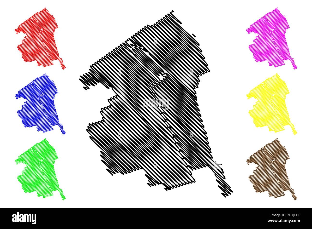 Delft City (Kingdom of the Netherlands, South Holland) map vector ...