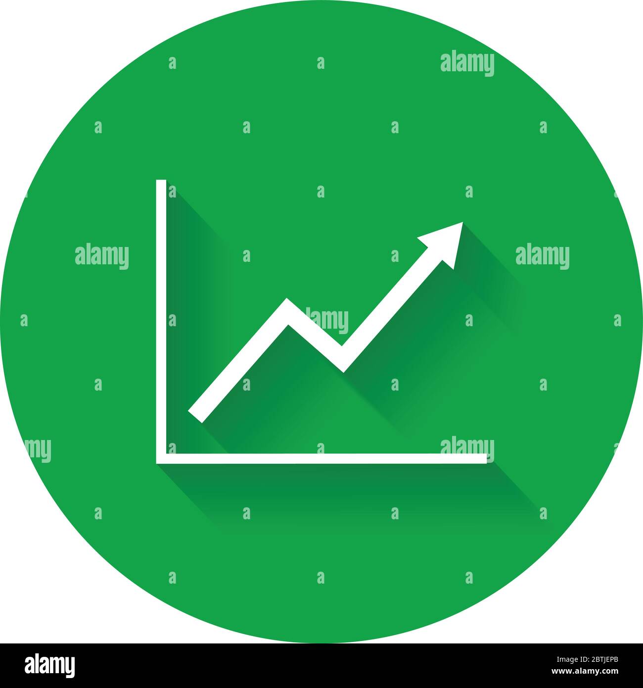 Growth line chart icon. Growing diagram flat vector illustration with ...