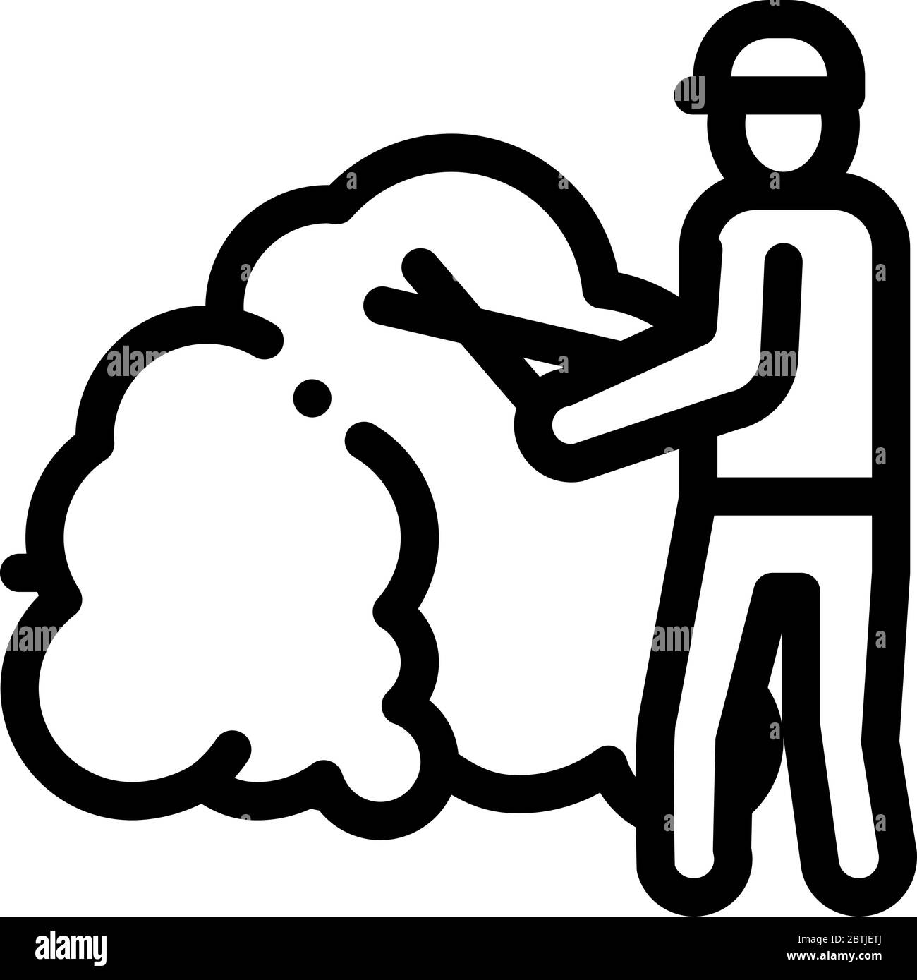 Mower line icon outline Black and White Stock Photos & Images - Alamy