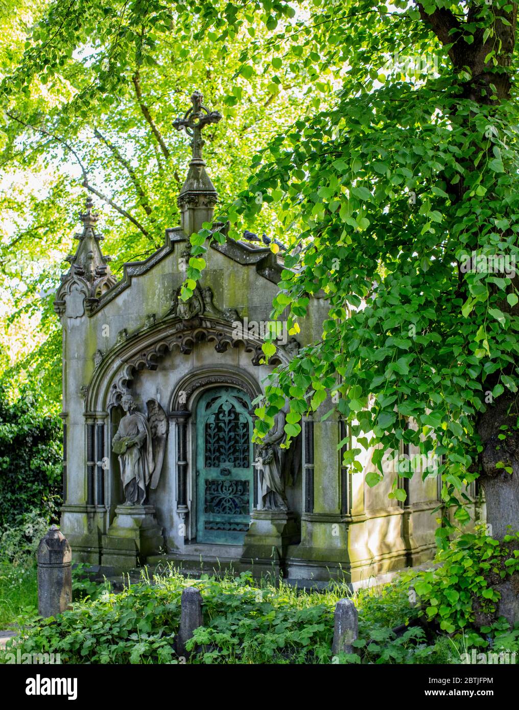 Family tomb or mausoleum in Brompton Cemetery, London. One of the ...
