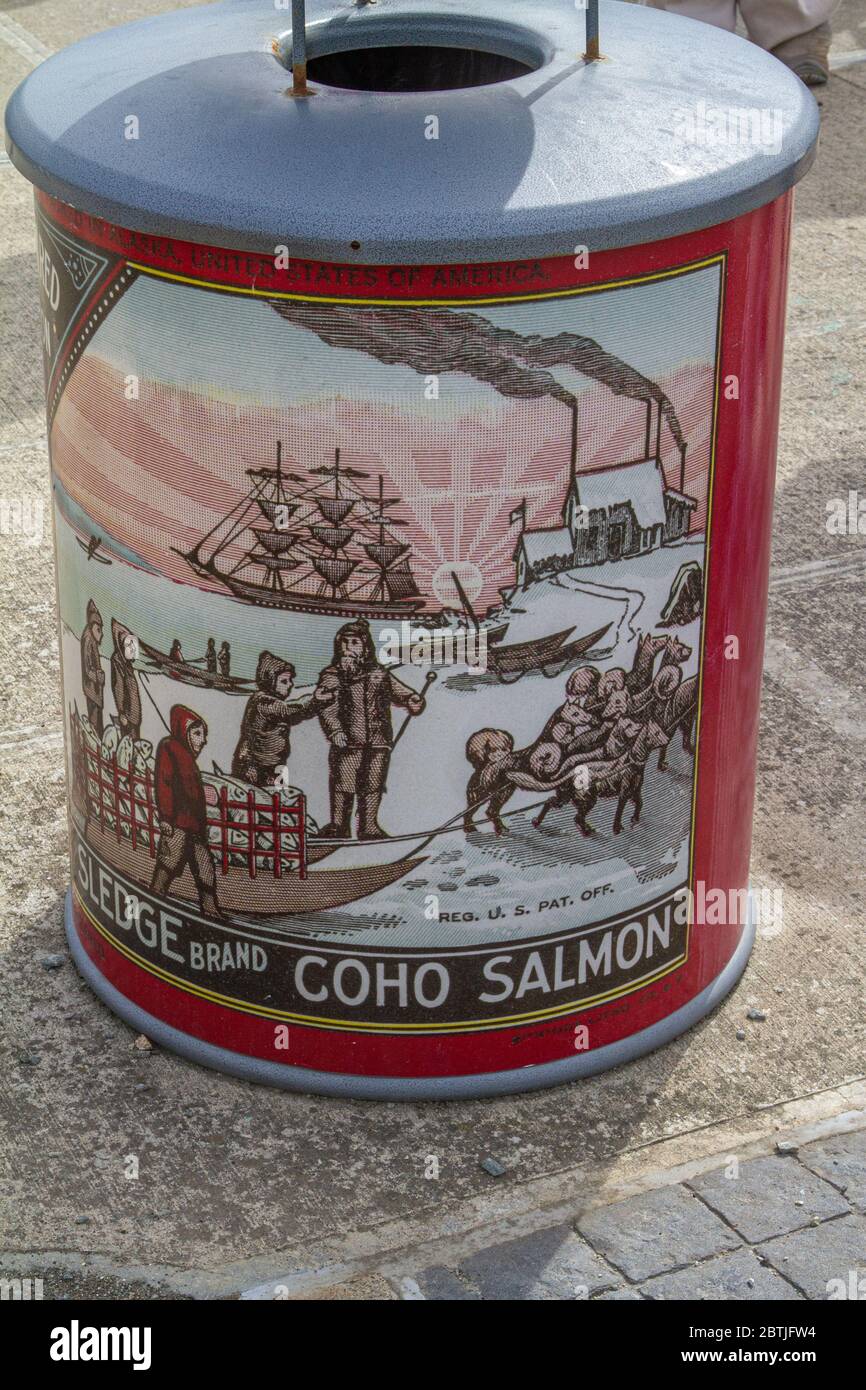 trash can fish ad Stock Photo - Alamy