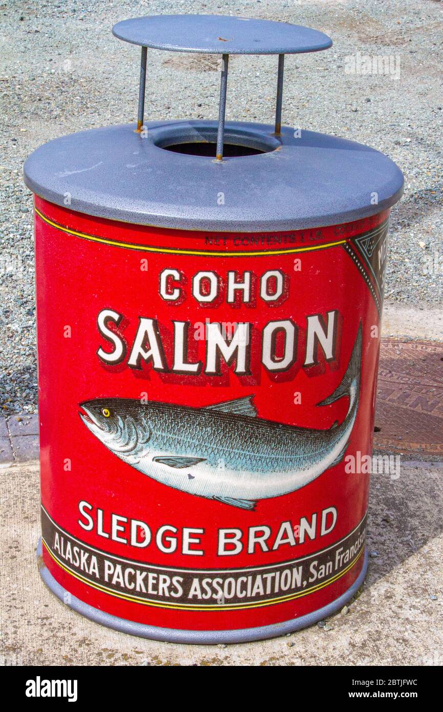 trash can fish ad Stock Photo - Alamy