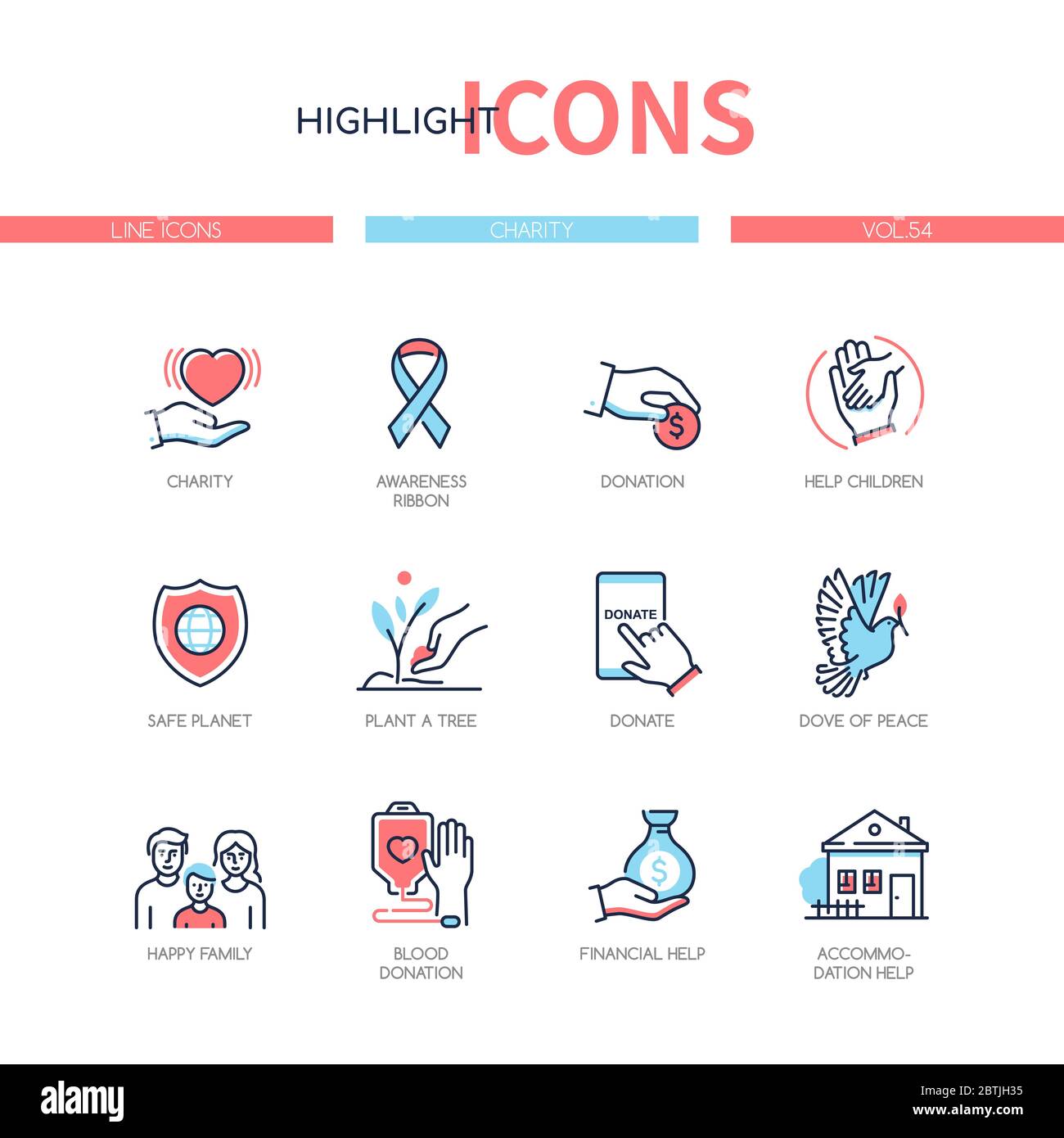 Charity concept - line design style icons set Stock Vector Image & Art ... Charity concept - line design style icons set Stock Vector Image & Art ...