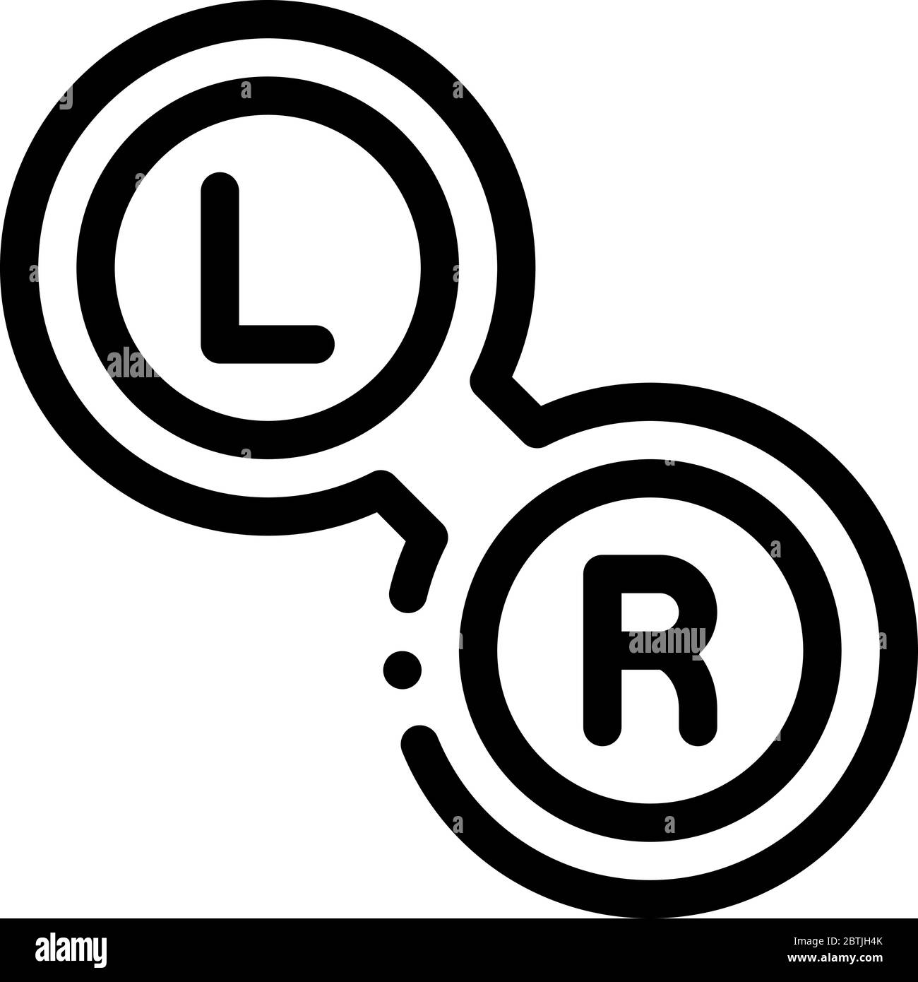 distinctive form left and right lens icon vector outline illustration ...
