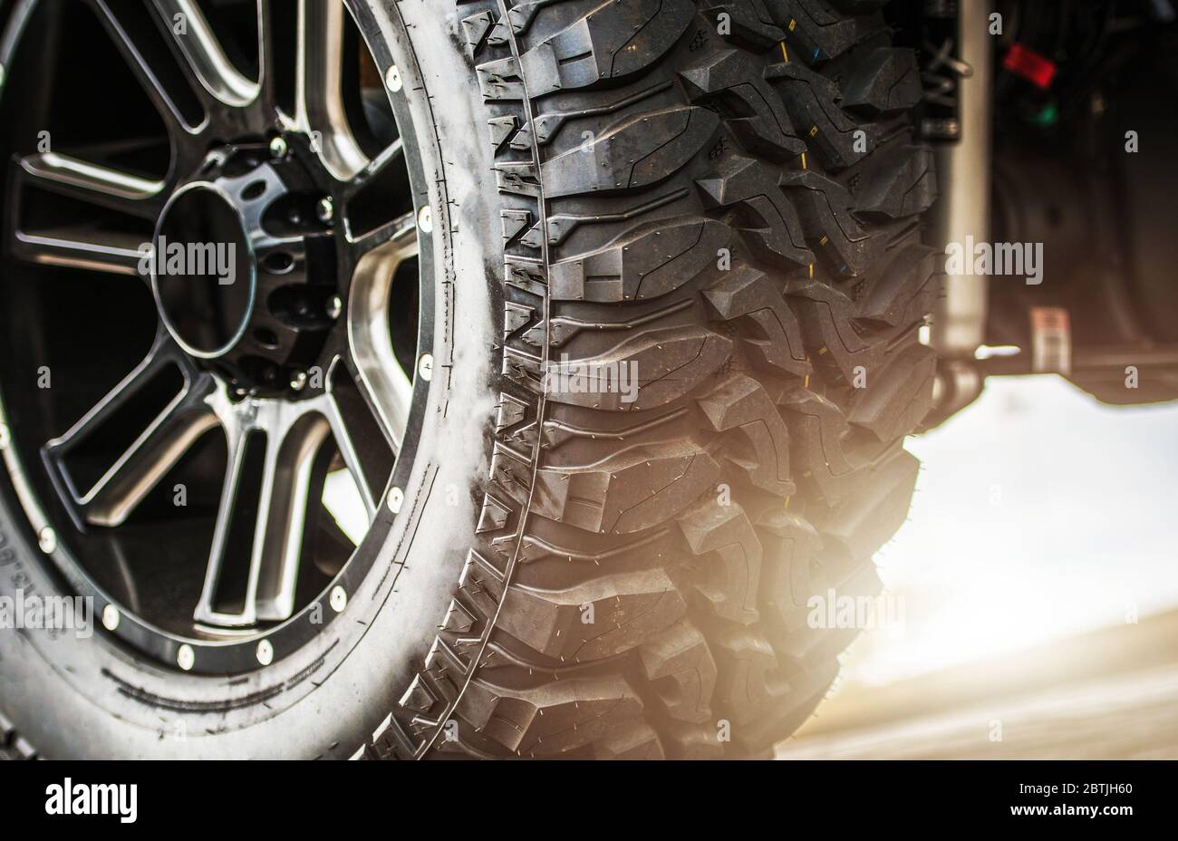 Off Road Vehicle Suspension and Heavy Duty Tires. Extreme Offroading ...