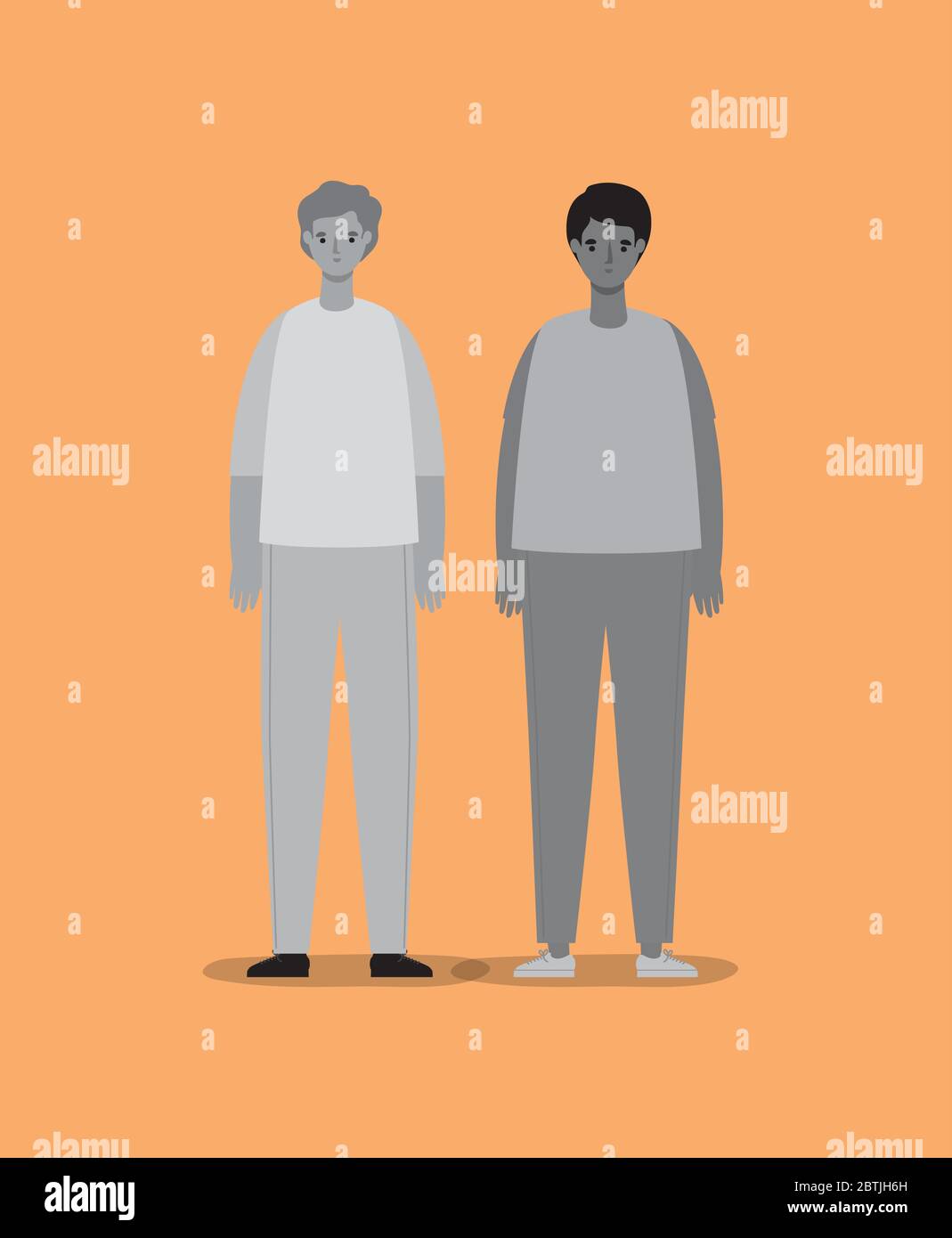 Men avatars persons in gray colors vector design Stock Vector Image ...
