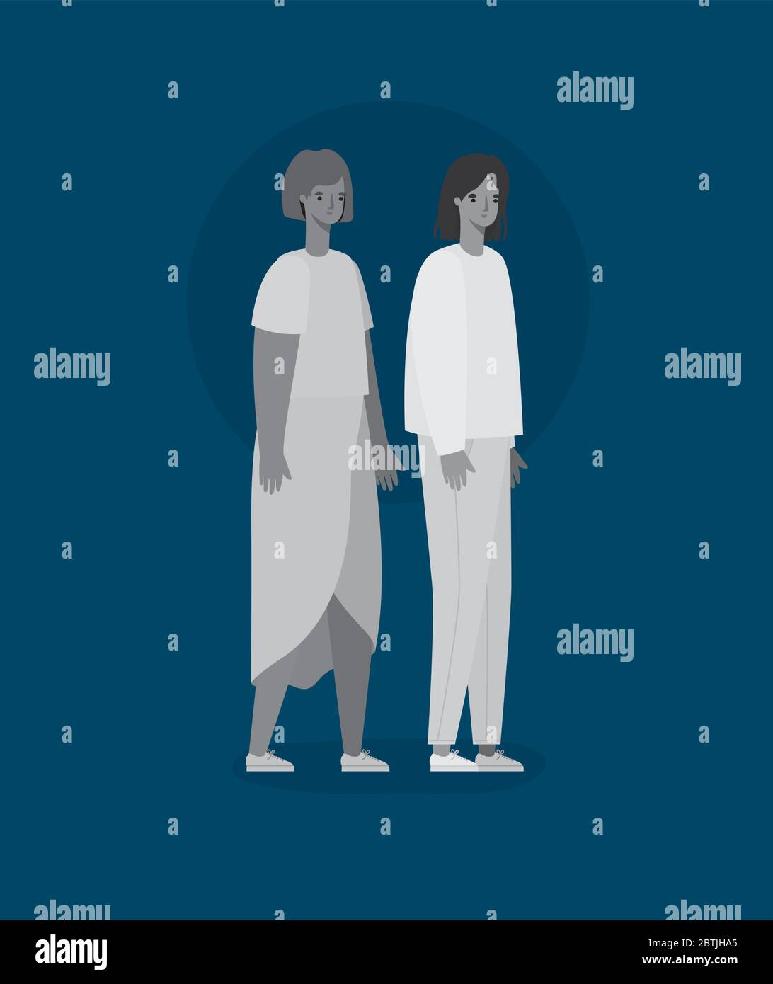 women avatars persons in gray colors vector design Stock Vector Image ...